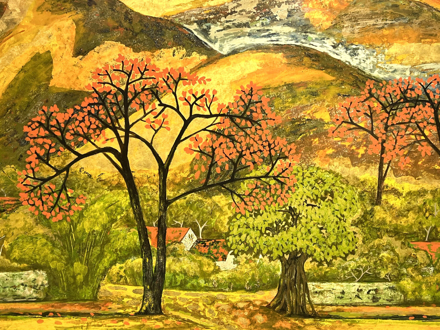 Afternoon scene von Bui Trong Du (2023): Malerei Lack auf Holz - Singulart