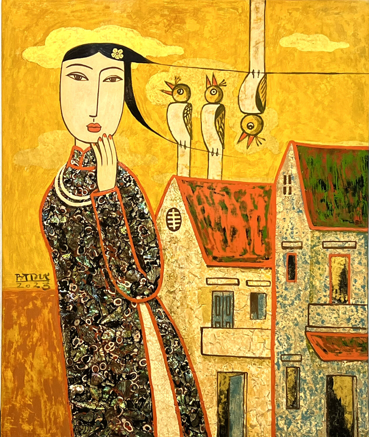 The Girl in the Yellow Afternoon by Bui Trong Du (2023) : Painting ...