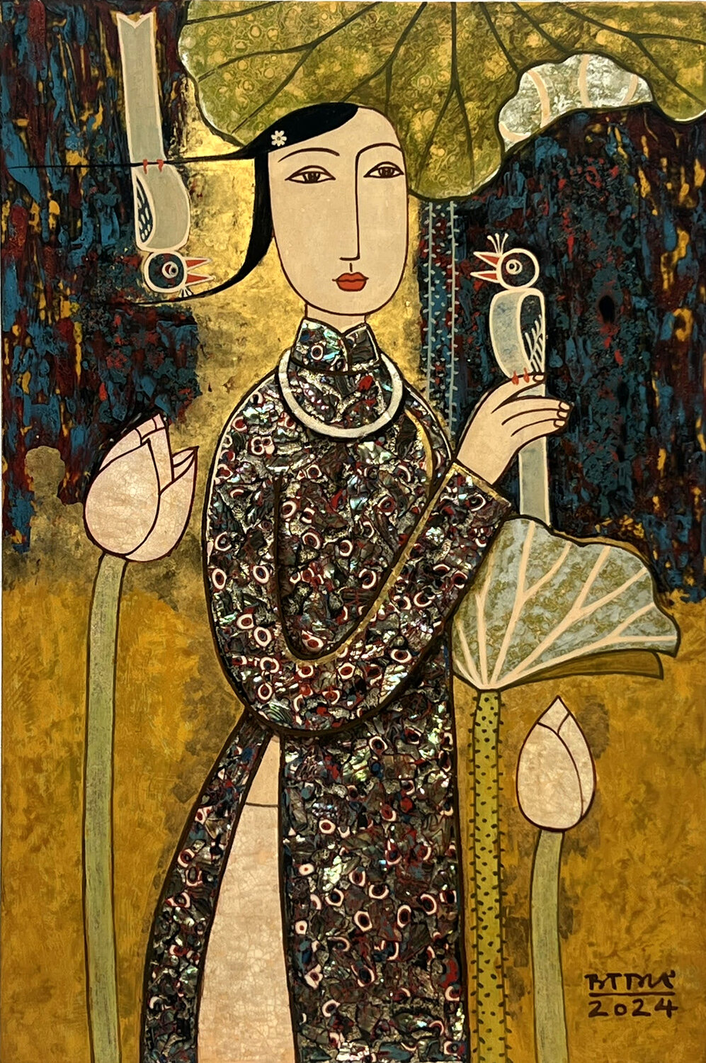 The story of young girl by Bui Trong Du (2024) : Painting Lacquer on ...