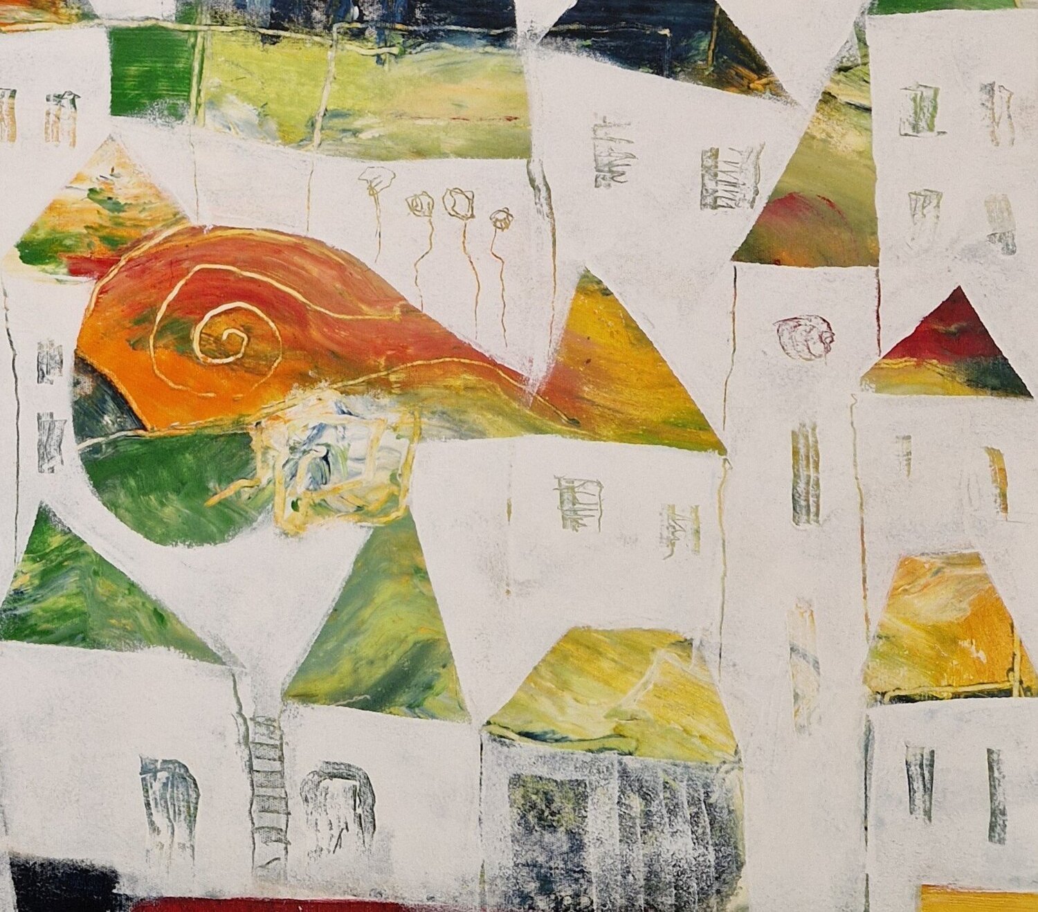 Feel Orange by Friedrich Wurm (2023) : Painting Acrylic, Collage on ...