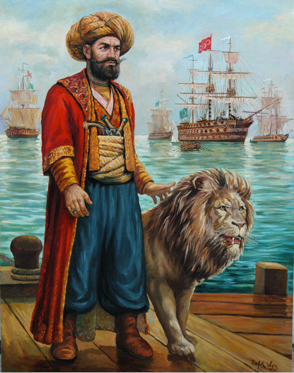 Algerian Gazi Hasan Pasha von Refik Aziz (2008): Malerei Öl auf ...