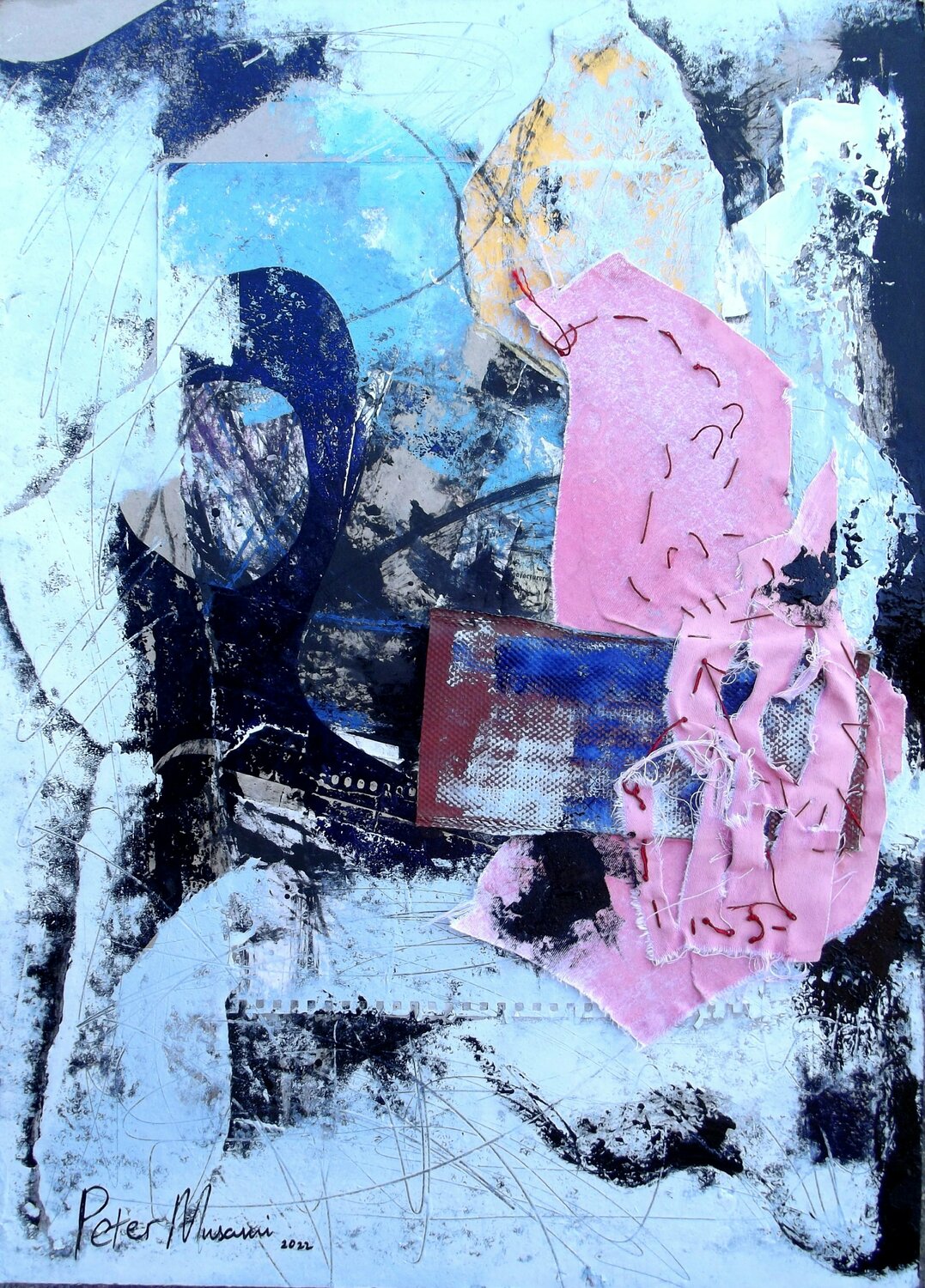 Mavanga/ Scars VIII by Peter Musami (2022) : Work on Paper Oil, Ink on ...