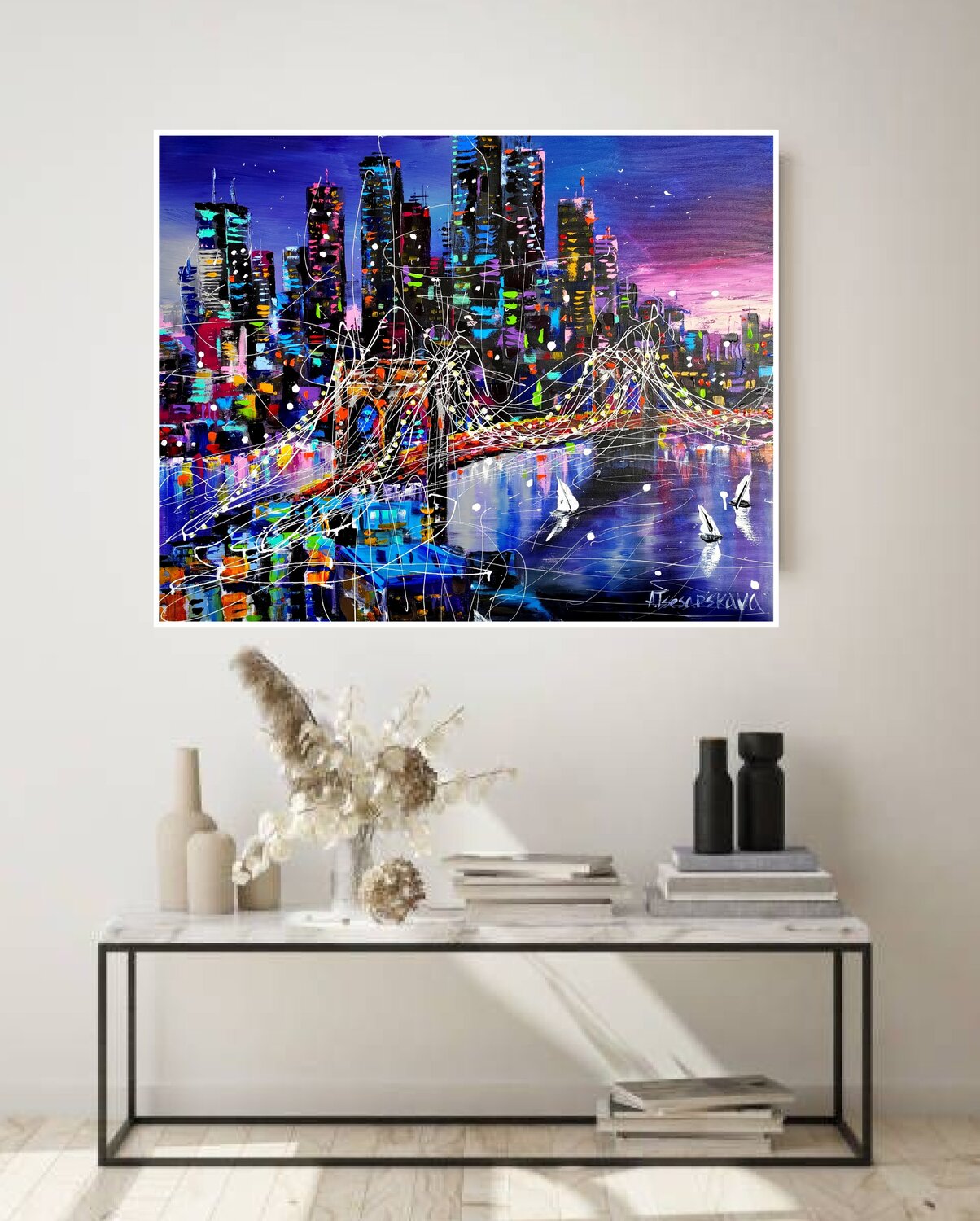 New York in night, cityscape by Aliaksandra Tsesarskaya (2023 ...