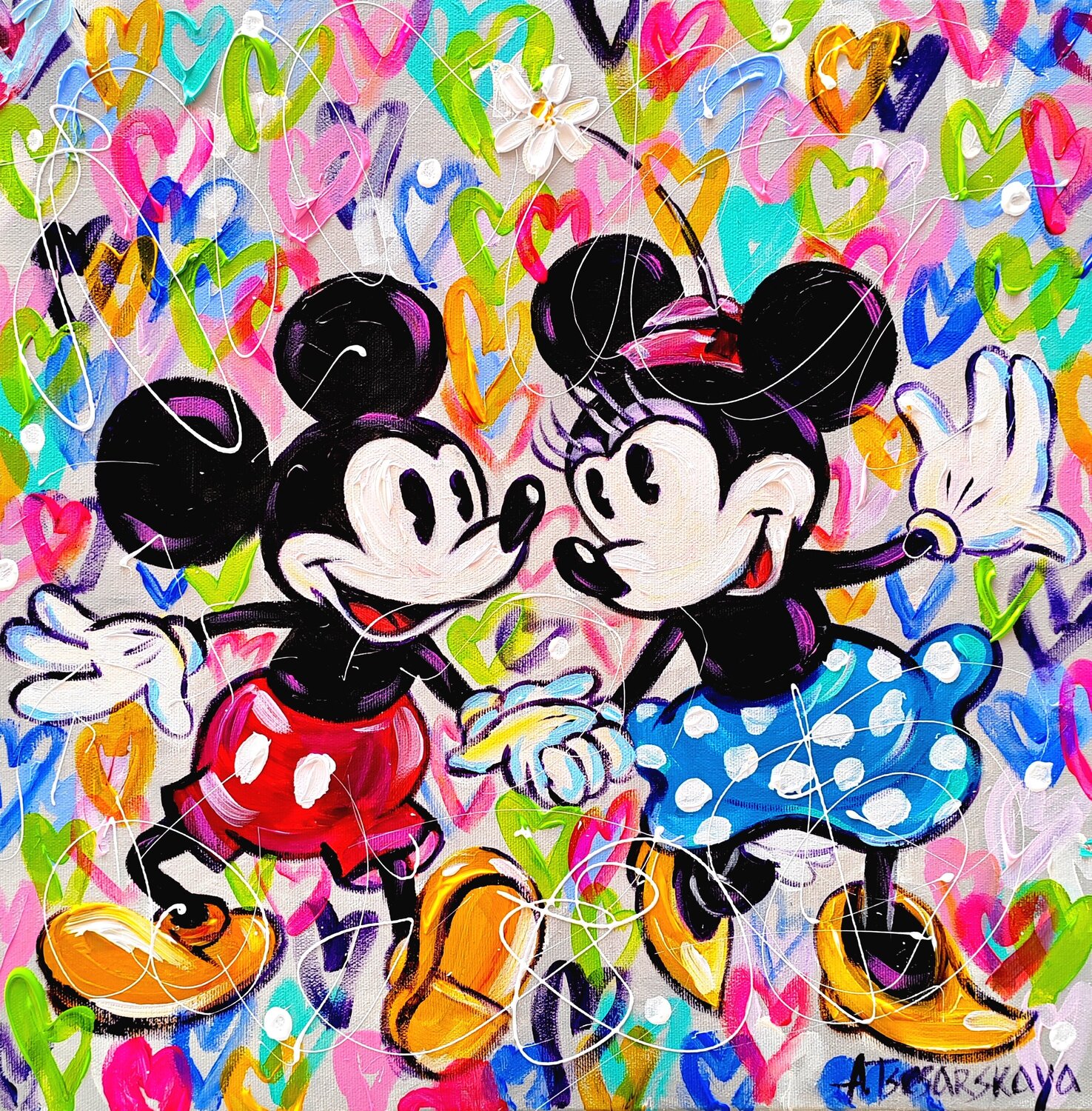 Mickey And Minnie Mouse Painting