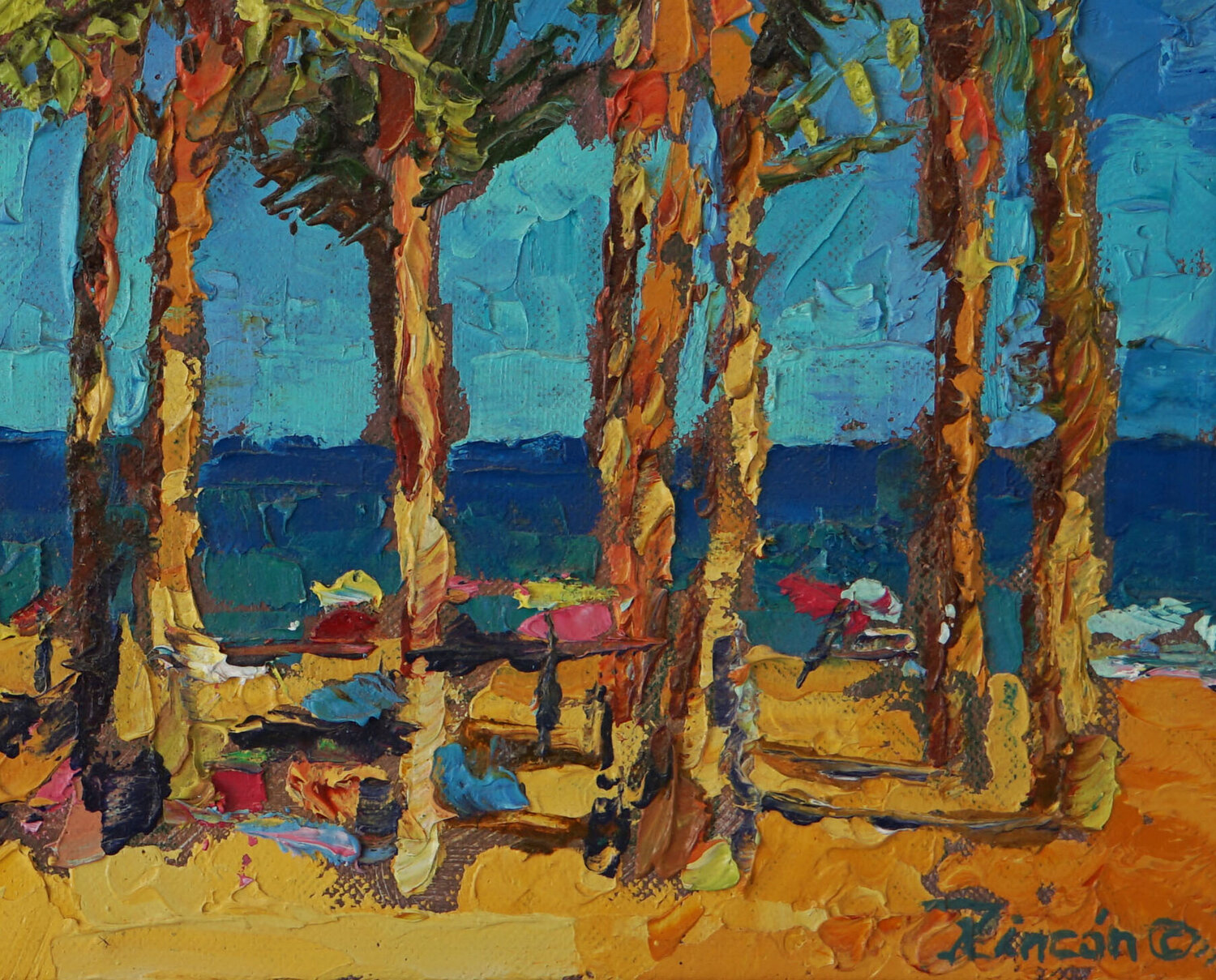Palmeras de La Villajoyosa by Luis Rincon (2022) : Painting Oil on ...