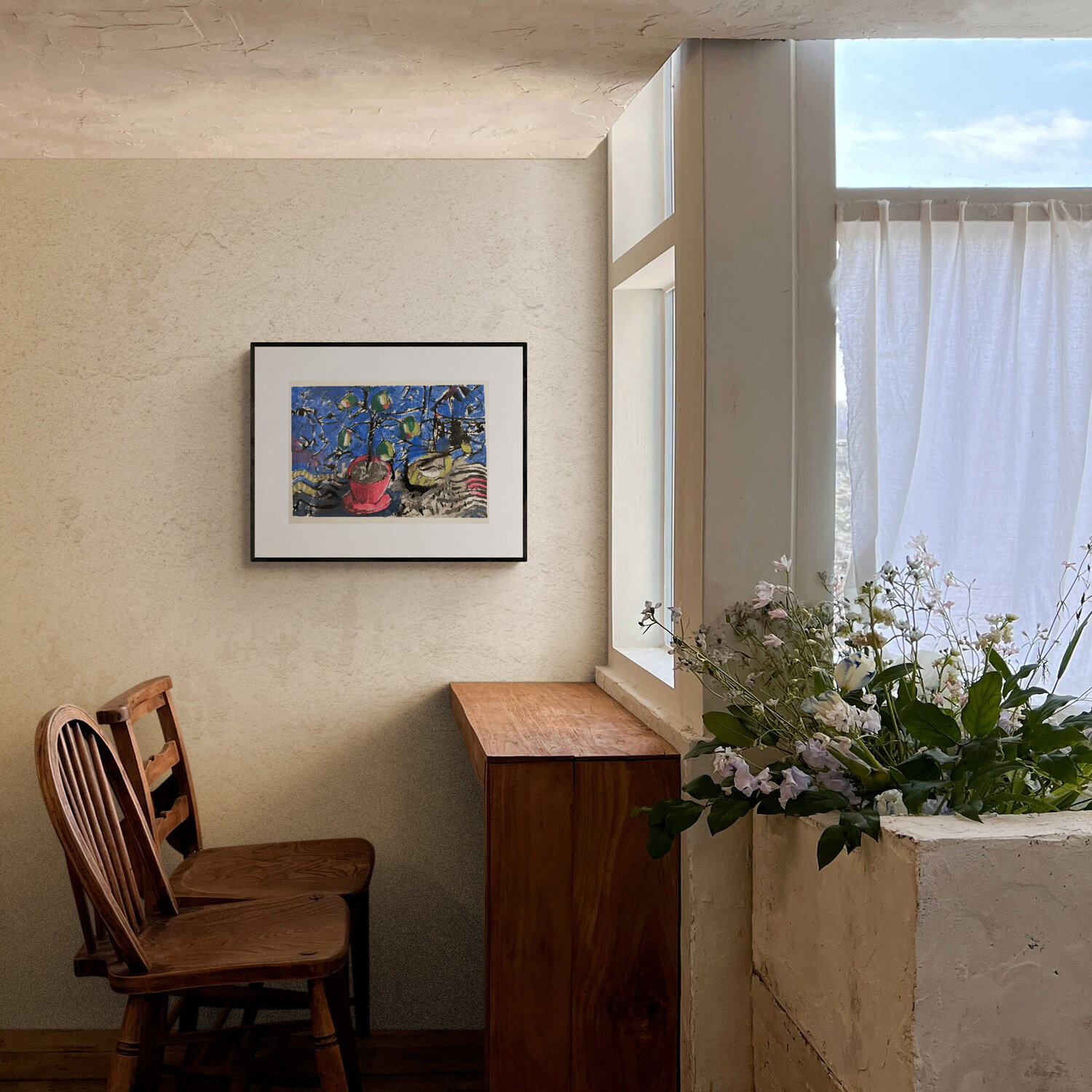 The Pink Flower Pot von Ragnar Hólm Ragnarsson (2023): Malerei Acryl ...