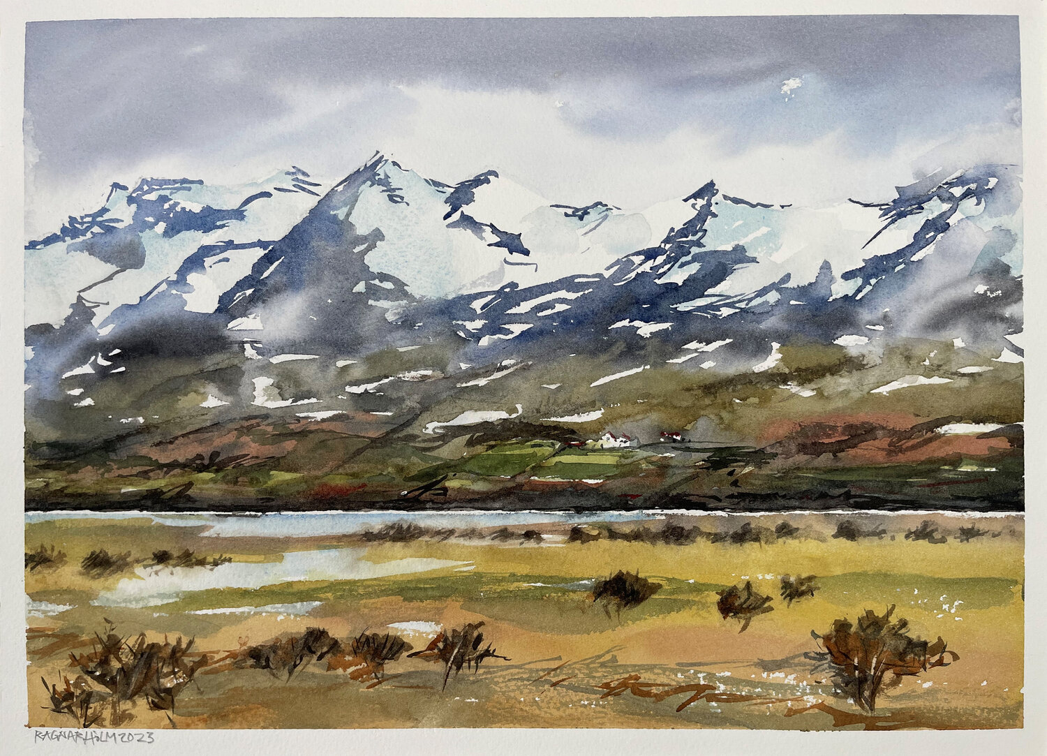 Arcoss the River de Ragnar Hólm Ragnarsson (2023) : Peinture Aquarelle ...