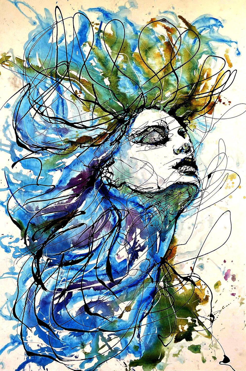 Mermaid Hair Abstract Art