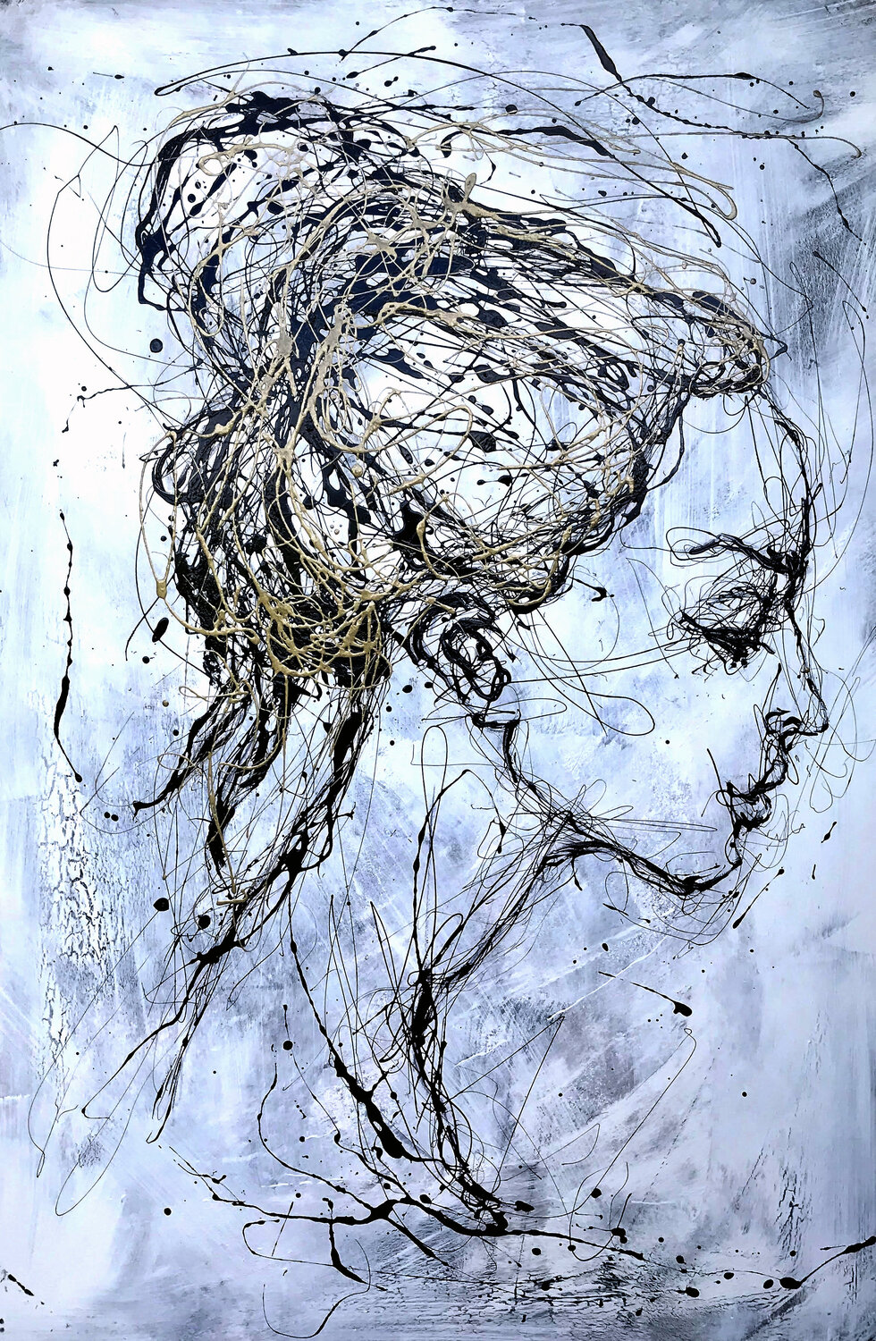 Charcoal Abstract Art Faces