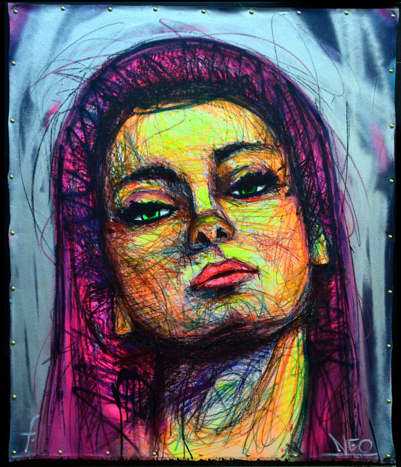 LAURA de Francesco NEO (2023) : Dessin Pastel, Feutre sur Toile - Singulart