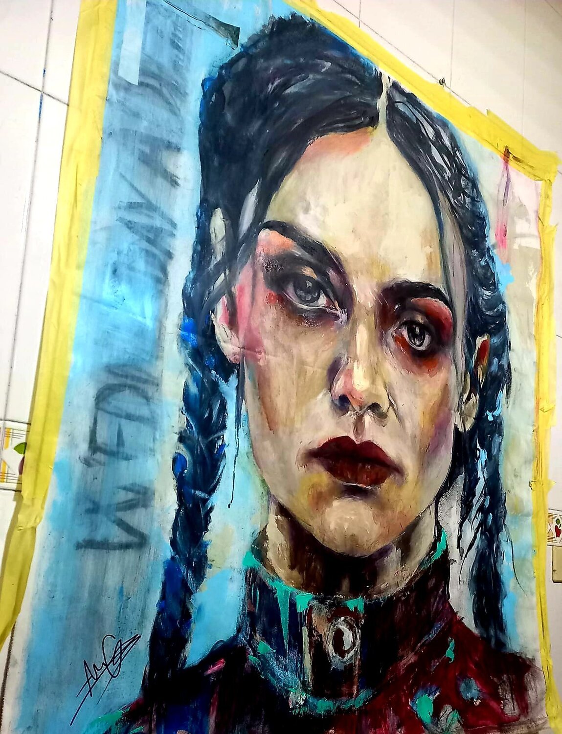 Wednesday by Franck Sastre (2025) : Painting Acrylic, Charcoal on Canvas - Singulart