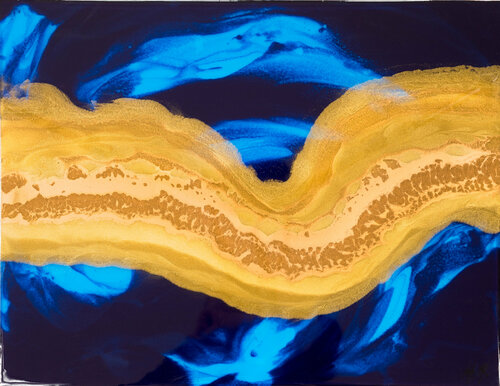 Golden Wave of Thought by Anja Becker (2019) : Other Media Resin on Plexiglas - Singulart