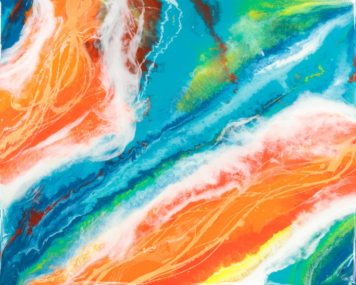 Flow I by Anja Becker (2018) : Other Media Resin on Wood - Singulart