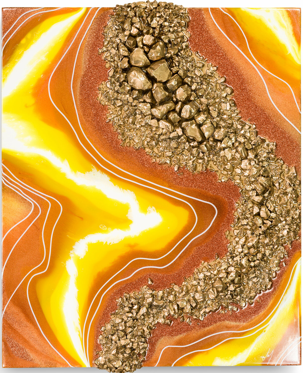 Vein of Gold II by Anja Becker (2018) : Other Media Resin on Wood - Singulart