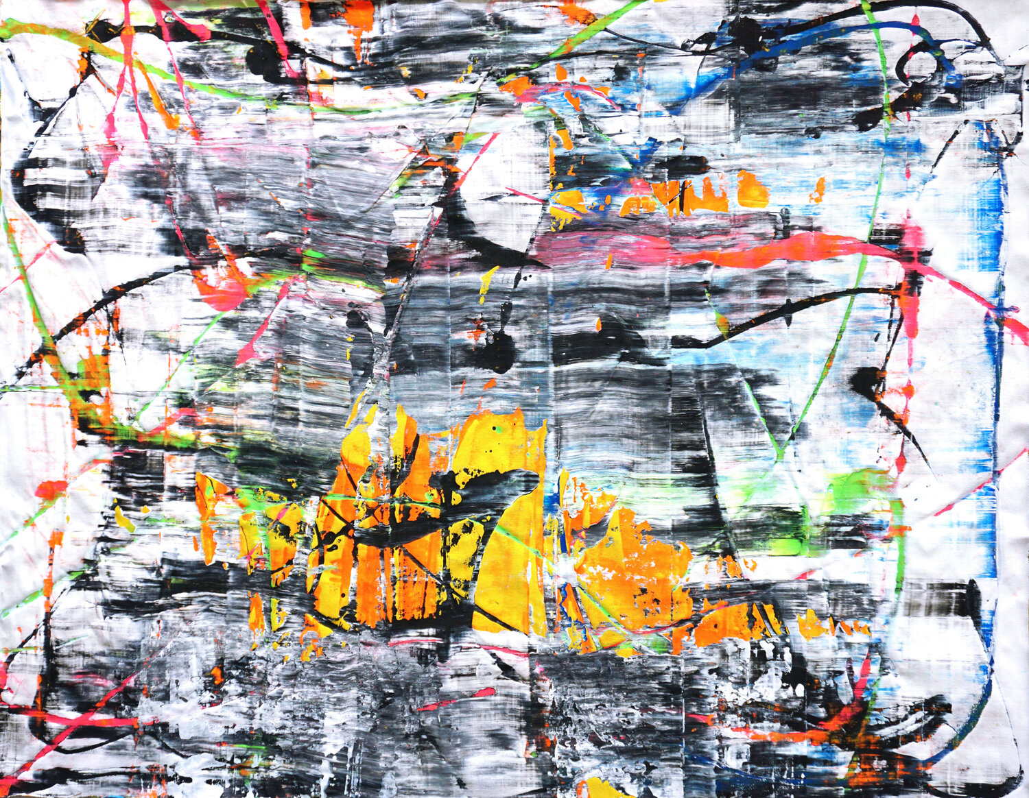 Neon Butterfly von Jürgen Angeler (2025): Malerei Acryl auf Leinwand ...