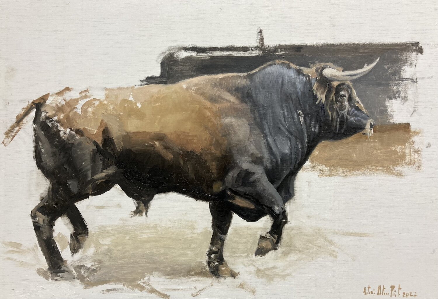 Taureau. Bull. Toro. (III) by Antonio Mateos Prieto (2022) : Painting ...