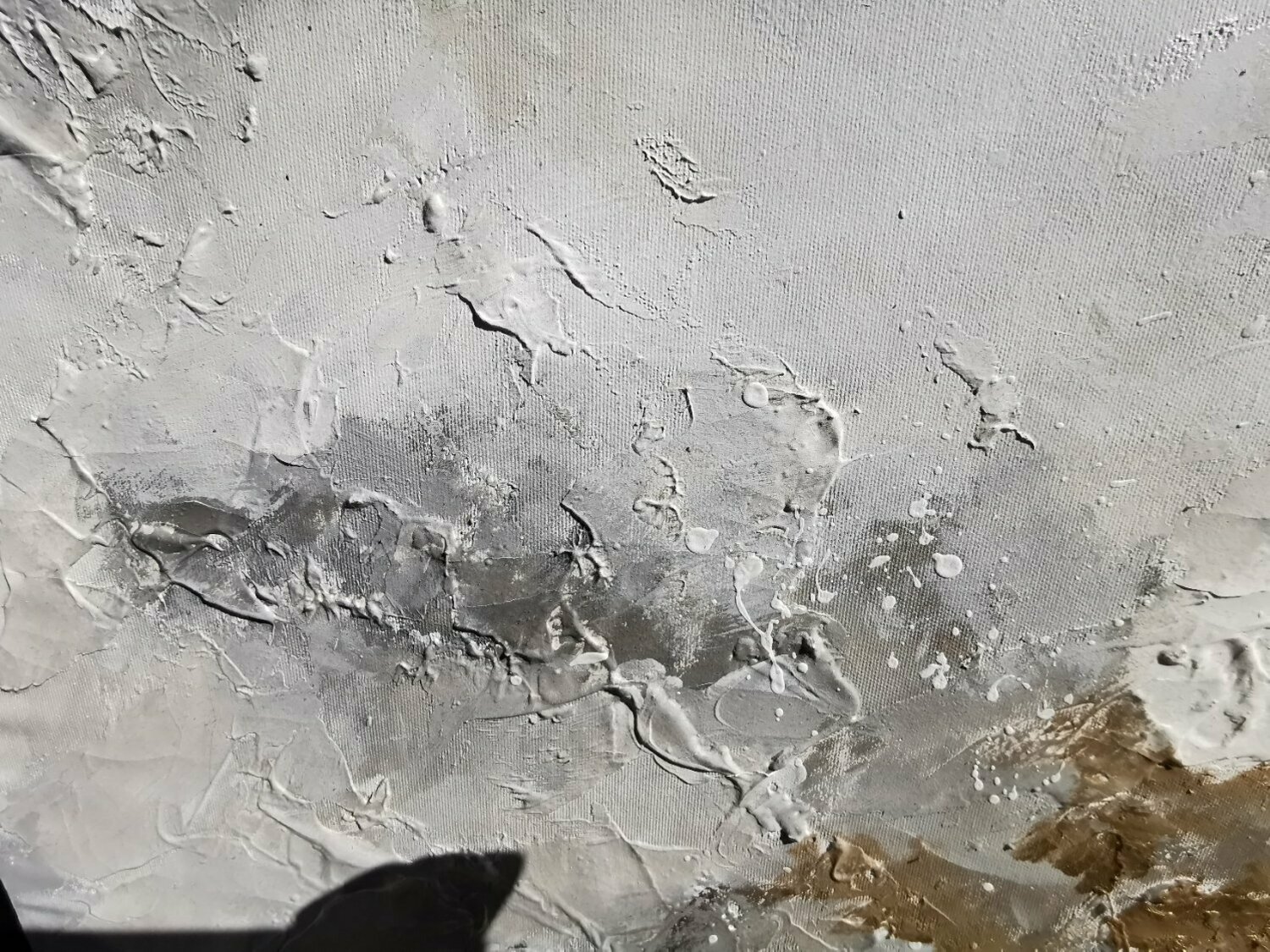 Pearl Gray. Framed abstract painting. Abstract mountains landscape ...