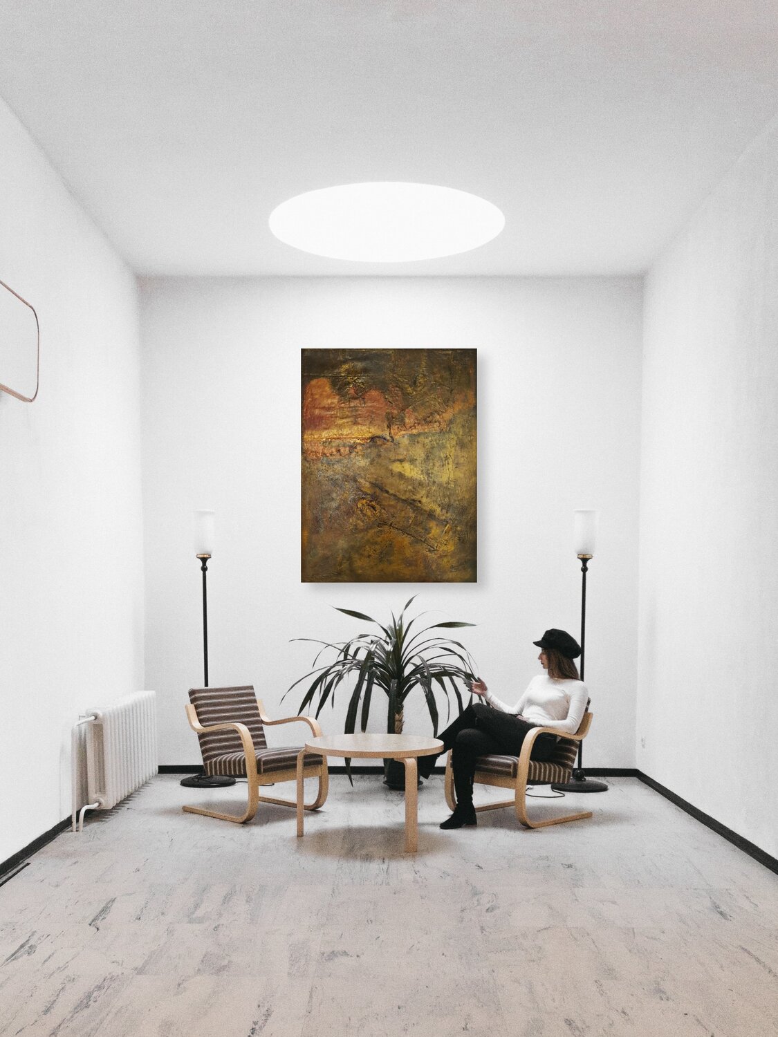 Large Gold Rustic Abstract Art "The Hidden Island" by Elle Ramirez ...