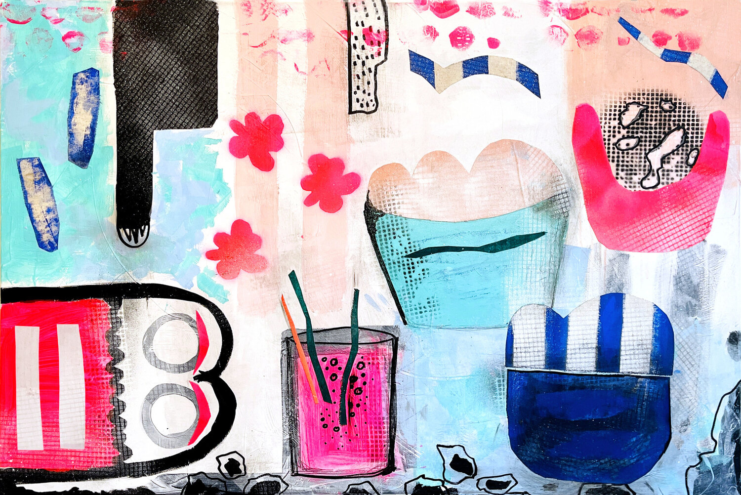 Summer party by the beach by Karen und Simone Lehmann (2023) : Painting ...