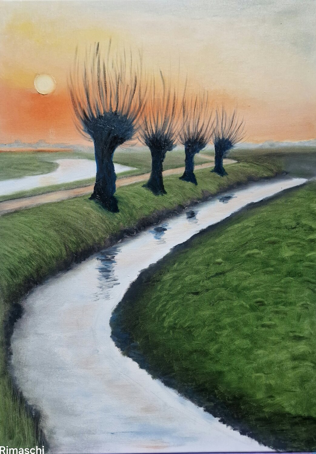 Ein neuer Tag beginnt de Ulrike Schmitt (2024) : Peinture Huile sur ...