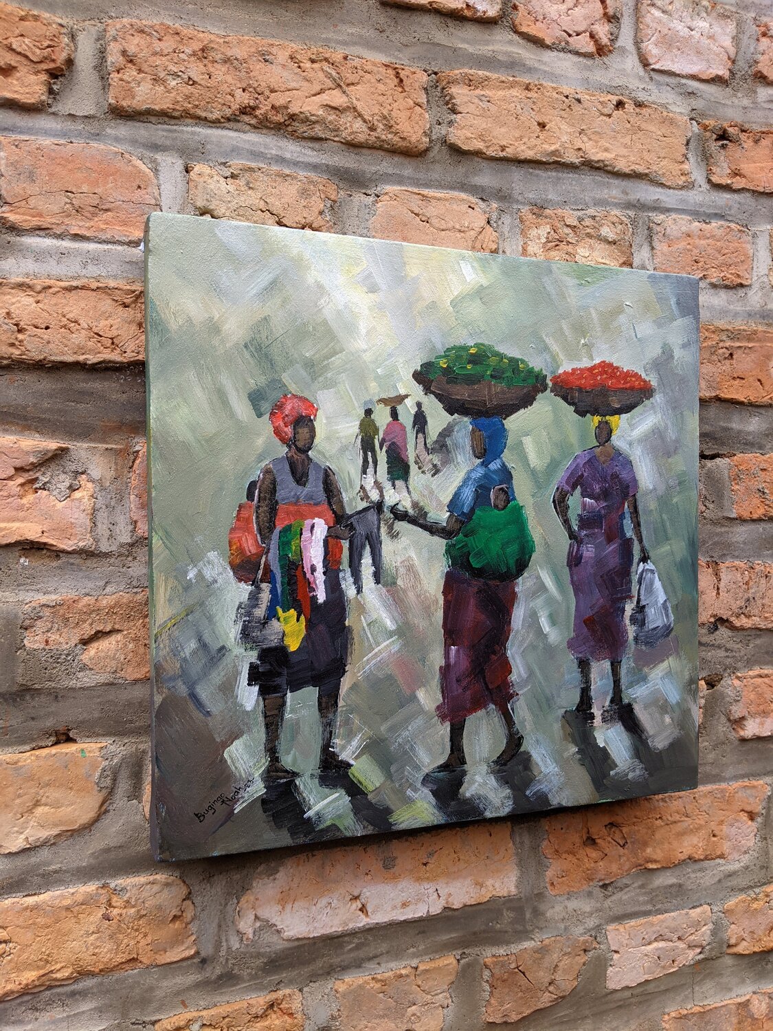 MOTHER TO MOTHER von Noah Bugingo (2023): Malerei Acryl auf Leinwand ...