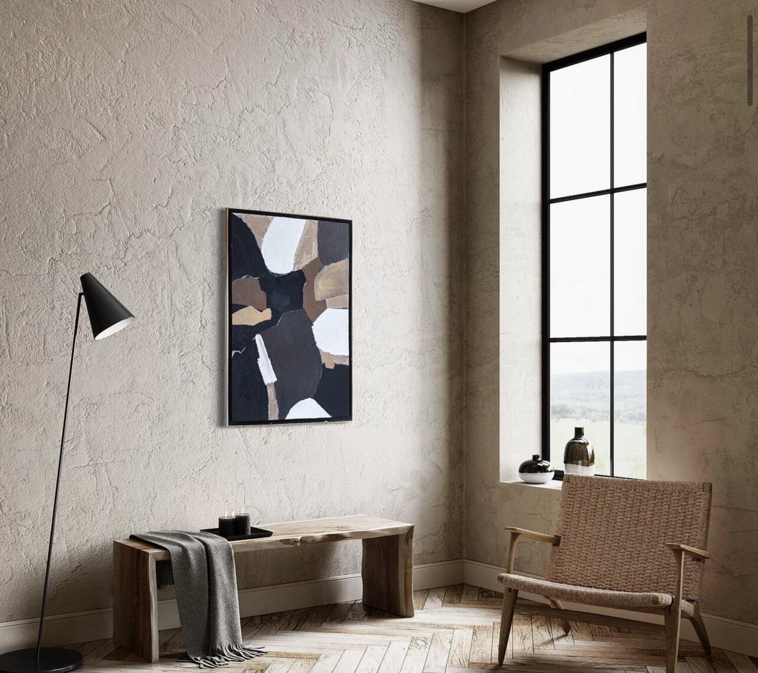 Manos by Stephanie Cime (2022) : Painting Charcoal, Sand on Metal ...