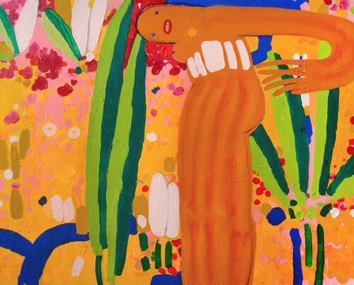 Blue Fairy by Yana Medow (2022) : Painting Acrylic, Oil Pastel on ...