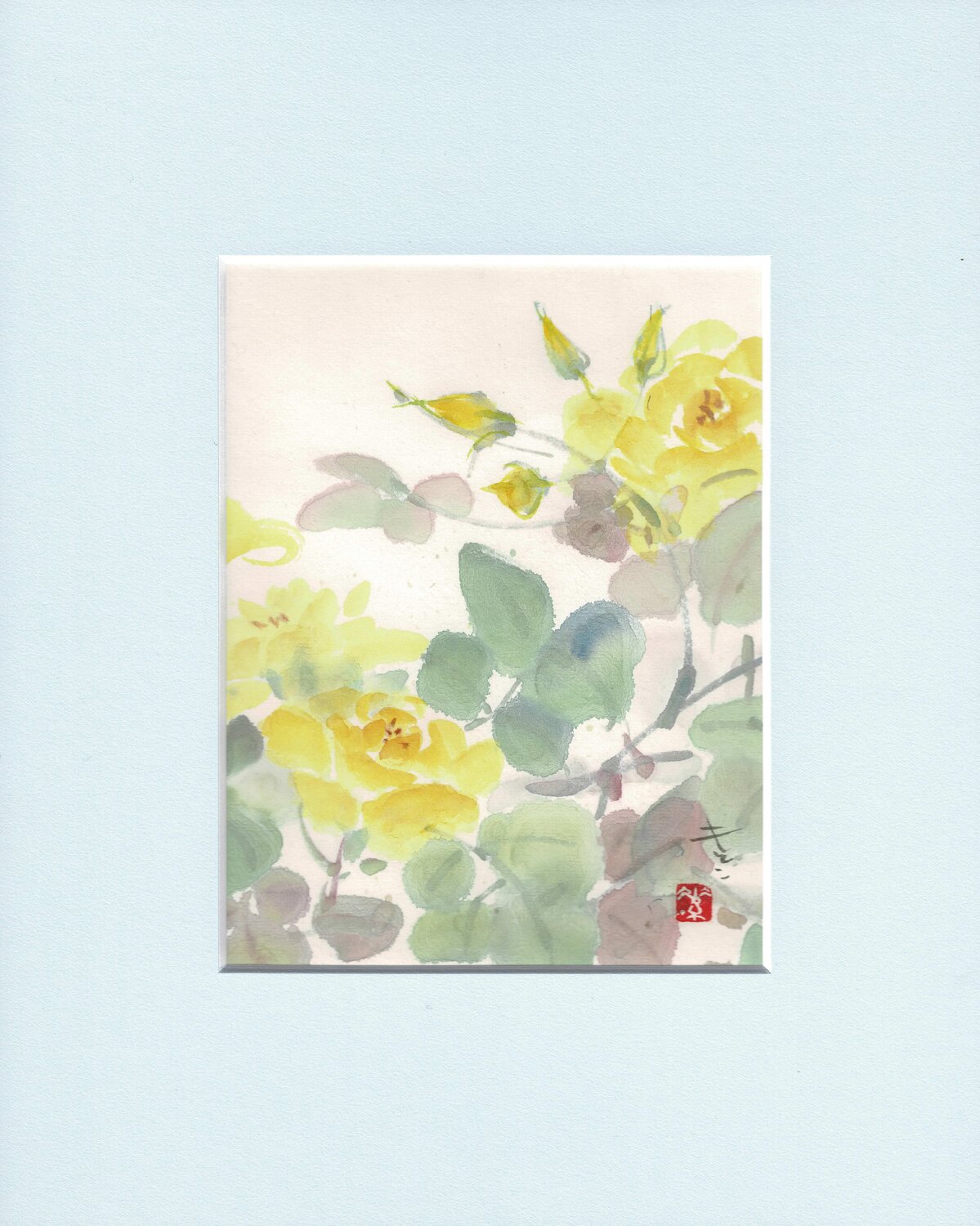 Yellow Roses by Motoko Musha (1988) : Work on Paper Watercolor, India ...