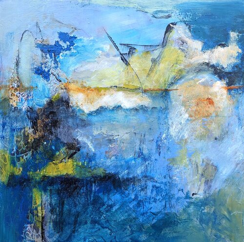 Beach von Jillian Goldberg (2024): Malerei Acryl auf Holz - Singulart