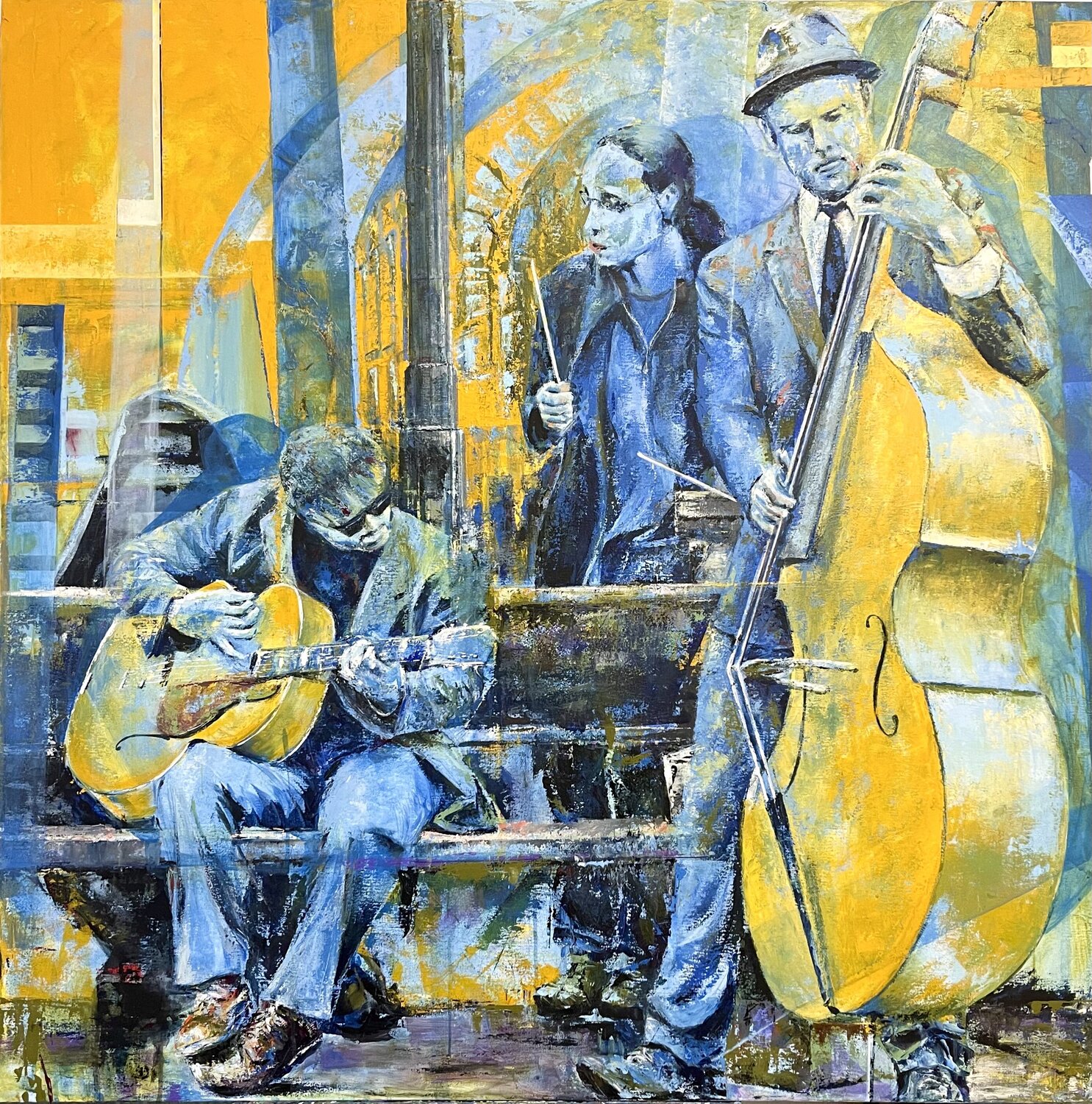 Buskers I by Vicente Hernàiz (2022) : Painting Acrylic on Canvas ...