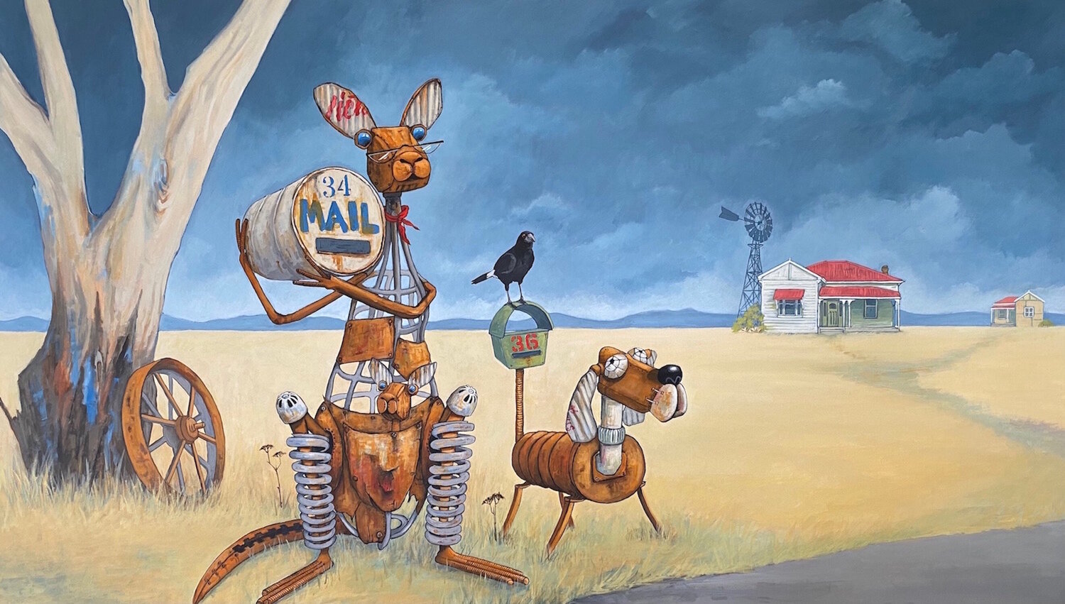 Junk Mail - kangaroo by Mary Conder (2022) : Painting Acrylic on Canvas ...