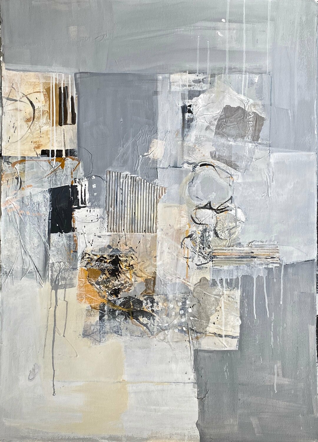 TRACES 2 von Dominique Mc Kenzie (2021): Werk auf Papier Acryl, Collage ...