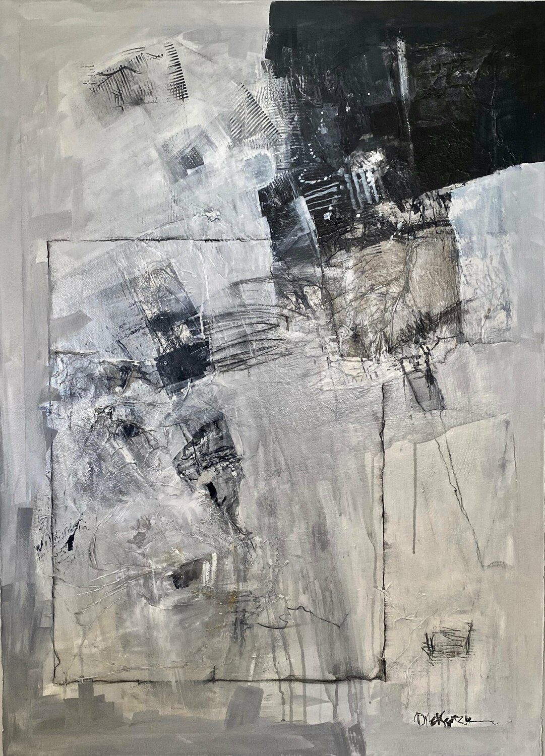 BLACK AND WHITE 5 by Dominique Mc Kenzie (2021) : Work on Paper Acrylic ...