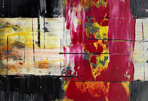 O.T. Strukturbild - Originalbild Mischtechnik Acryl, Pigmente auf Papier mit Passepartout 60 x ...