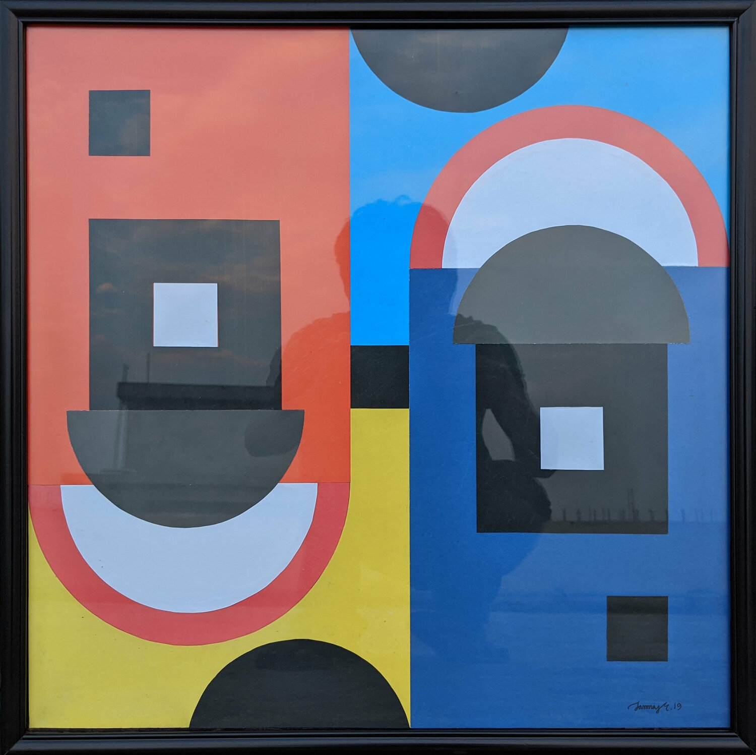 Geometric Design by Tanmoy Mitra (2019) : Work on Paper Collage on Paper - SINGULART