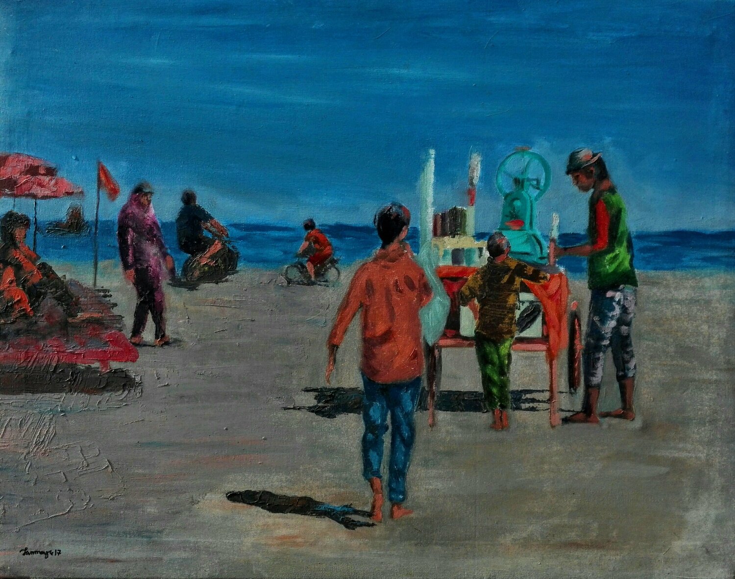 Saint Martin Beach by Tanmoy Mitra (2017) : Painting Oil on Canvas - Singulart