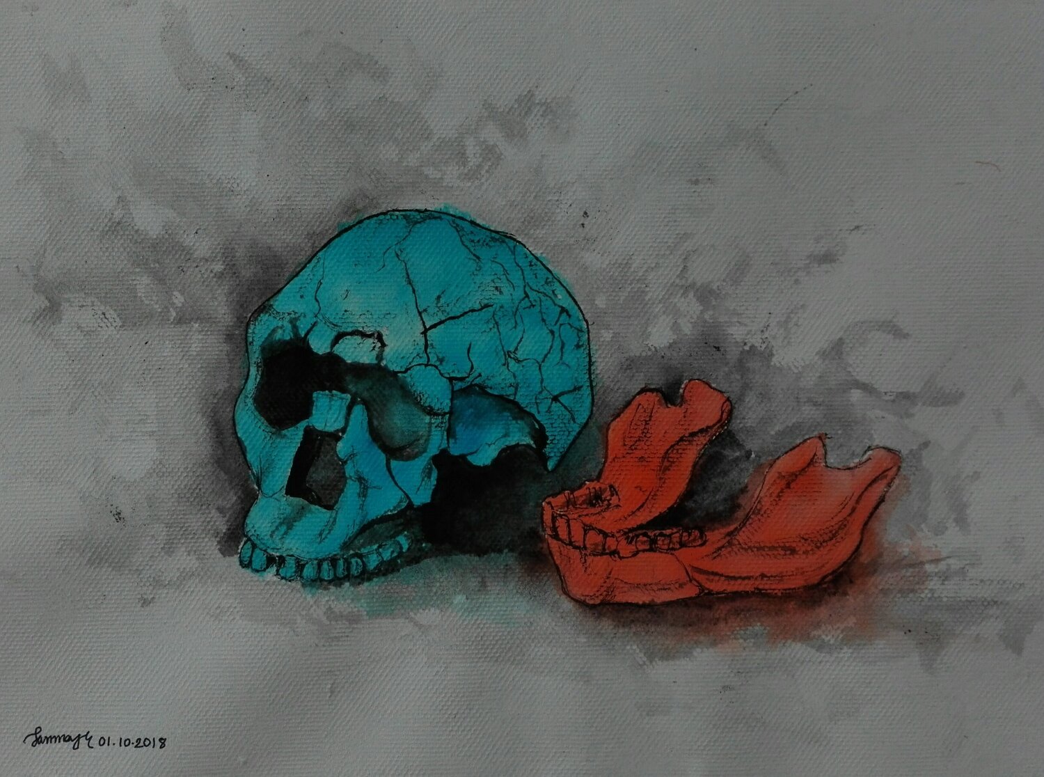 Skull von Tanmoy Mitra (2018): Werk auf Papier Tinte auf Papier - SINGULART