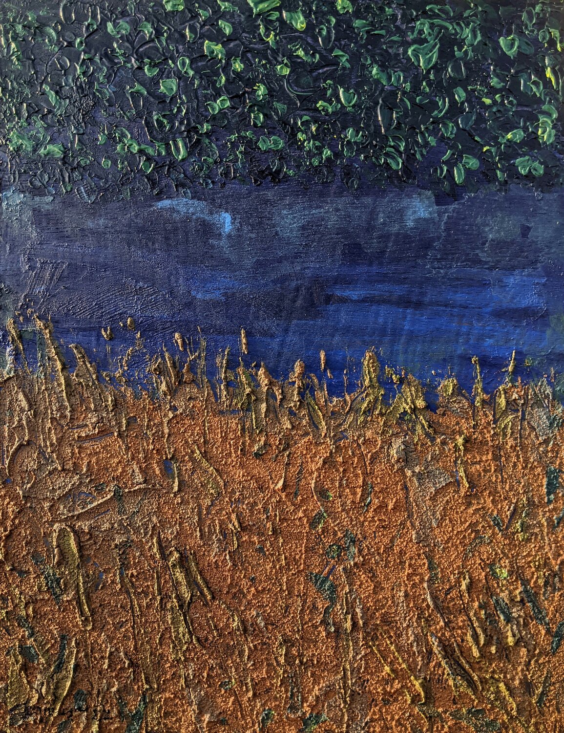 Rhythm of Nature 11 by Tanmoy Mitra (2022) : Painting Acrylic, Earth on Wood - SINGULART