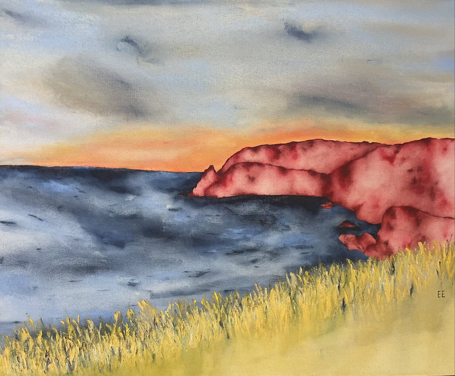 Coast of Pithecusa by Elsa Egon (2022) : Painting Oil on Canvas - SINGULART