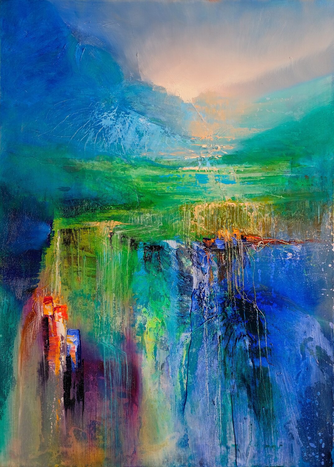 Zu neuen Höhen von Annette Schmucker (2023): Malerei Acryl, Öl auf ...