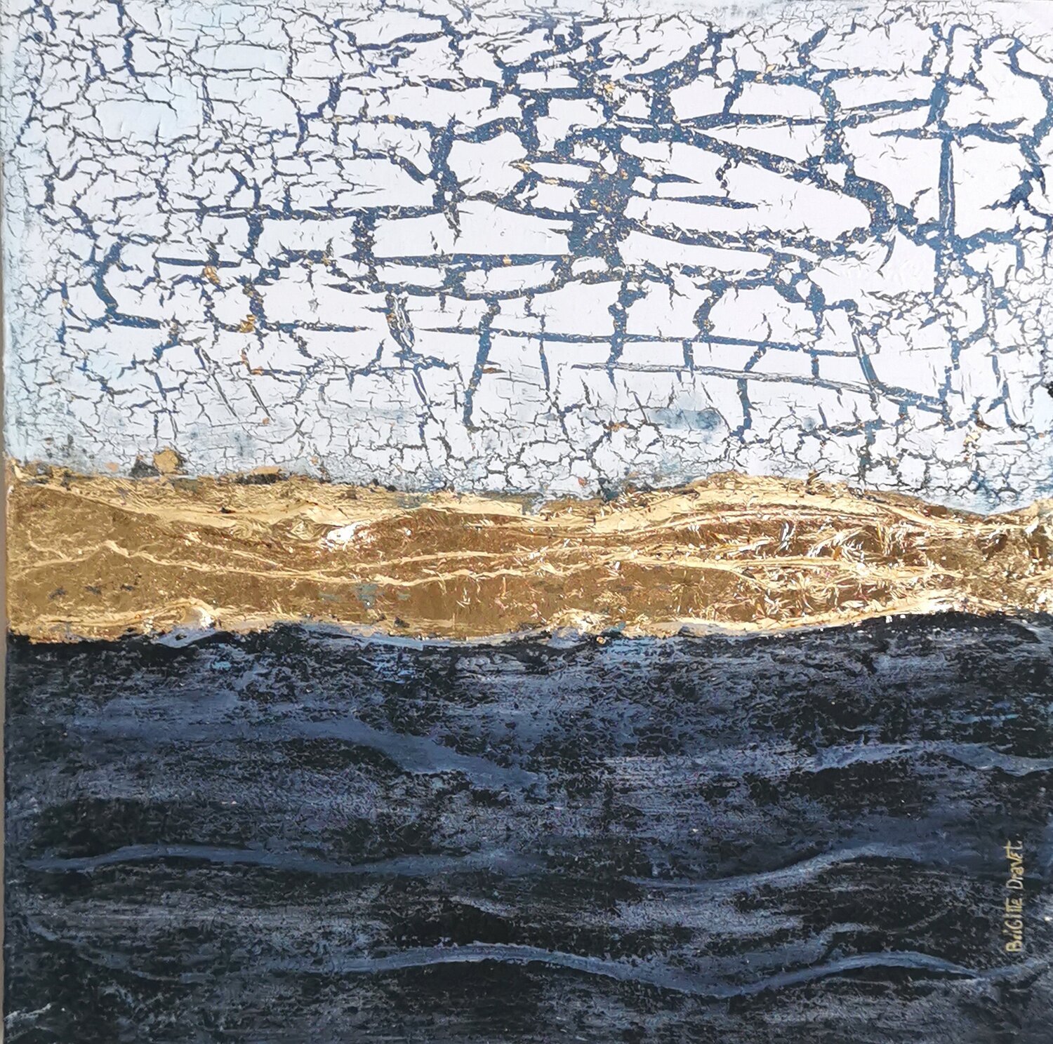 Entre ciel et mer von Brigitte Dravet (2022): Malerei Acryl, Vergoldung ...
