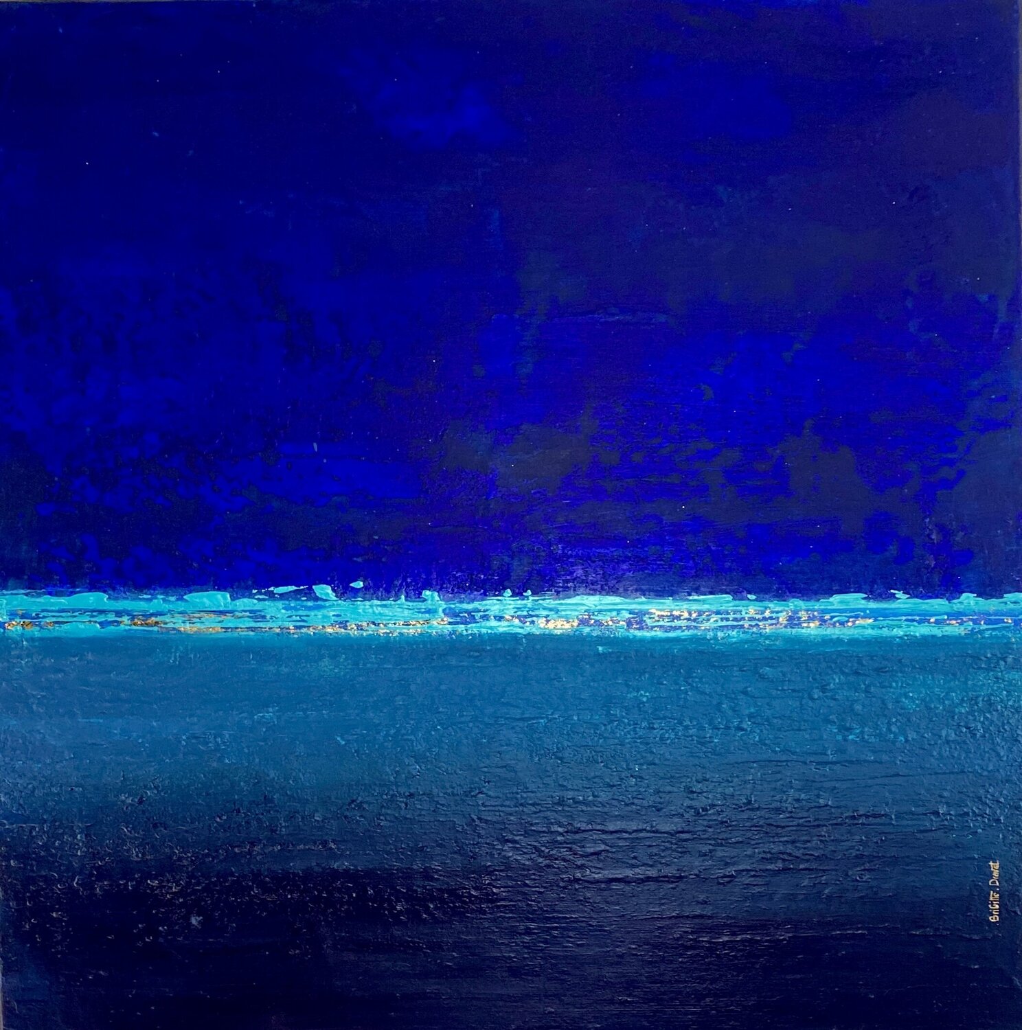 Beyond the blue de Brigitte Dravet (2024) : Peinture Acrylique, Sable sur Toile - Singulart