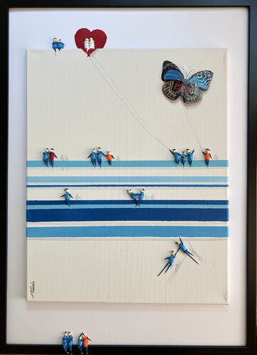 Action.Freedom. Love ️ Eka♥️♥️Eka de Eka Peradze (2022) : Peinture Acrylique sur Toile - Singulart