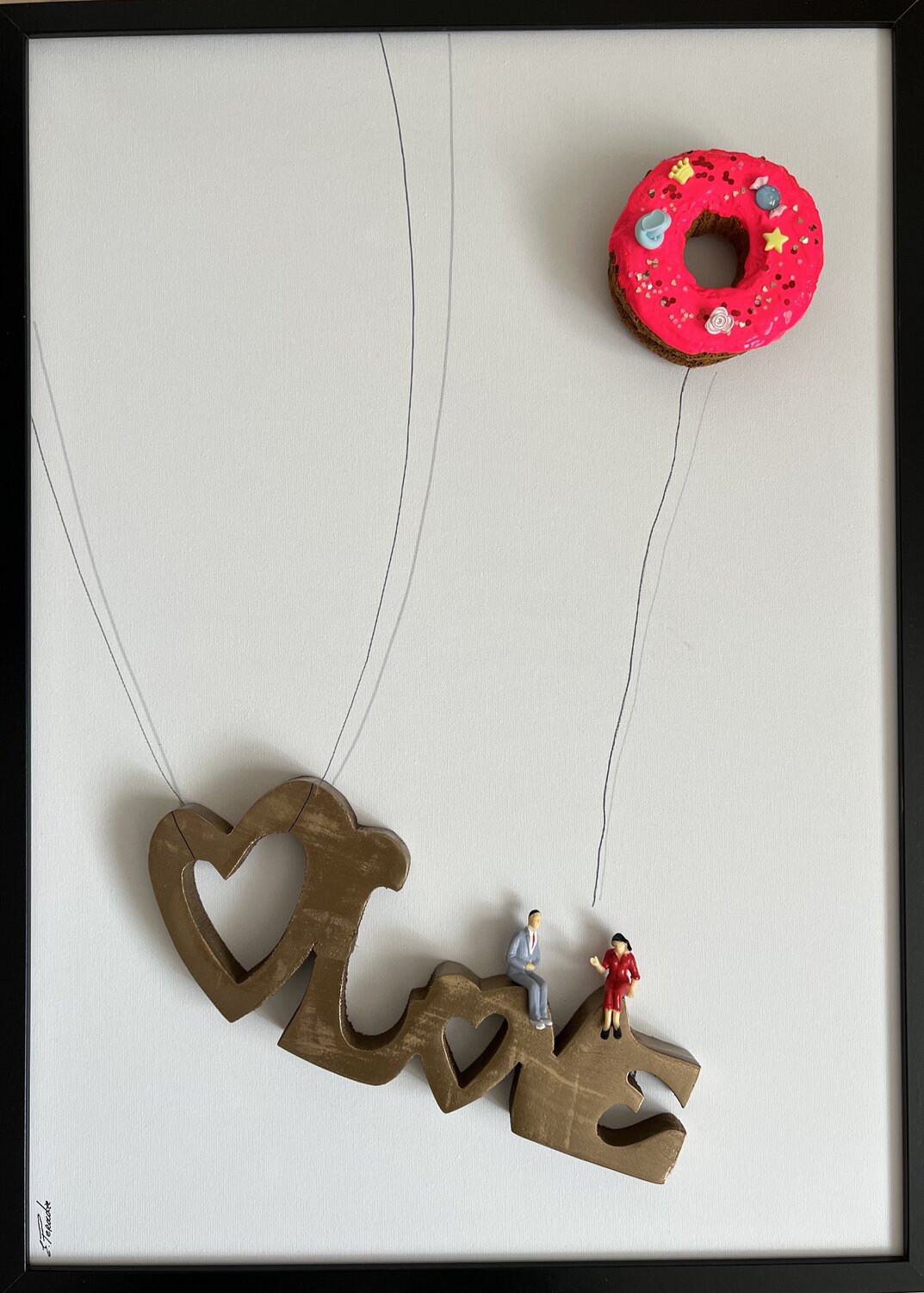 Action. Freedom. Love. EKA♥️O1 von Eka Peradze (2022): Malerei Acryl, Objekte auf Leinwand ...