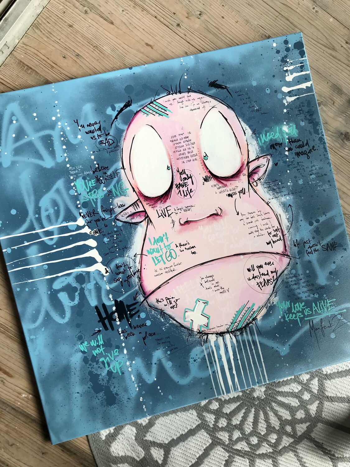 Blueberry Bill by Dana Kathy (2022) : Painting Acrylic, Graffiti on ...