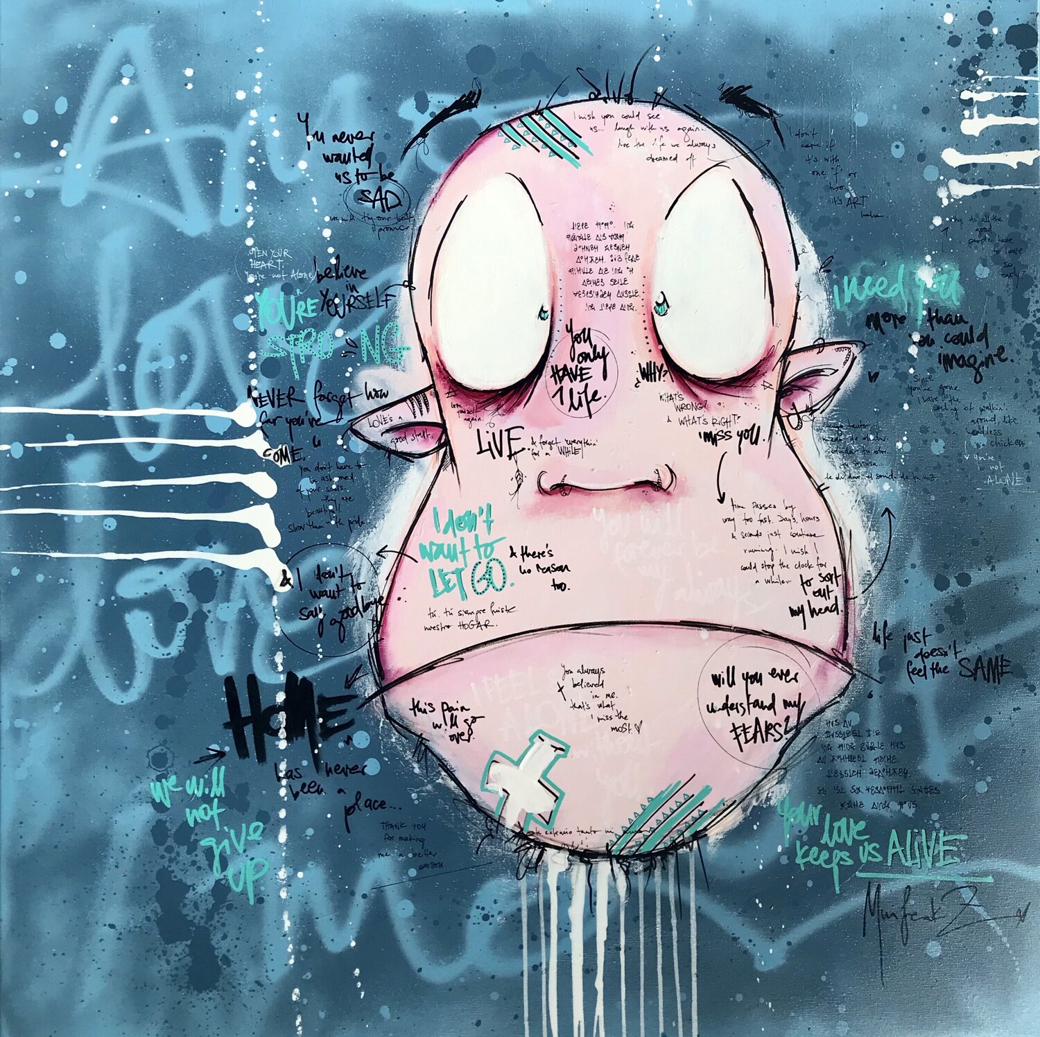 Blueberry Bill von Dana Kathy (2022): Malerei Acryl, Graffiti auf ...