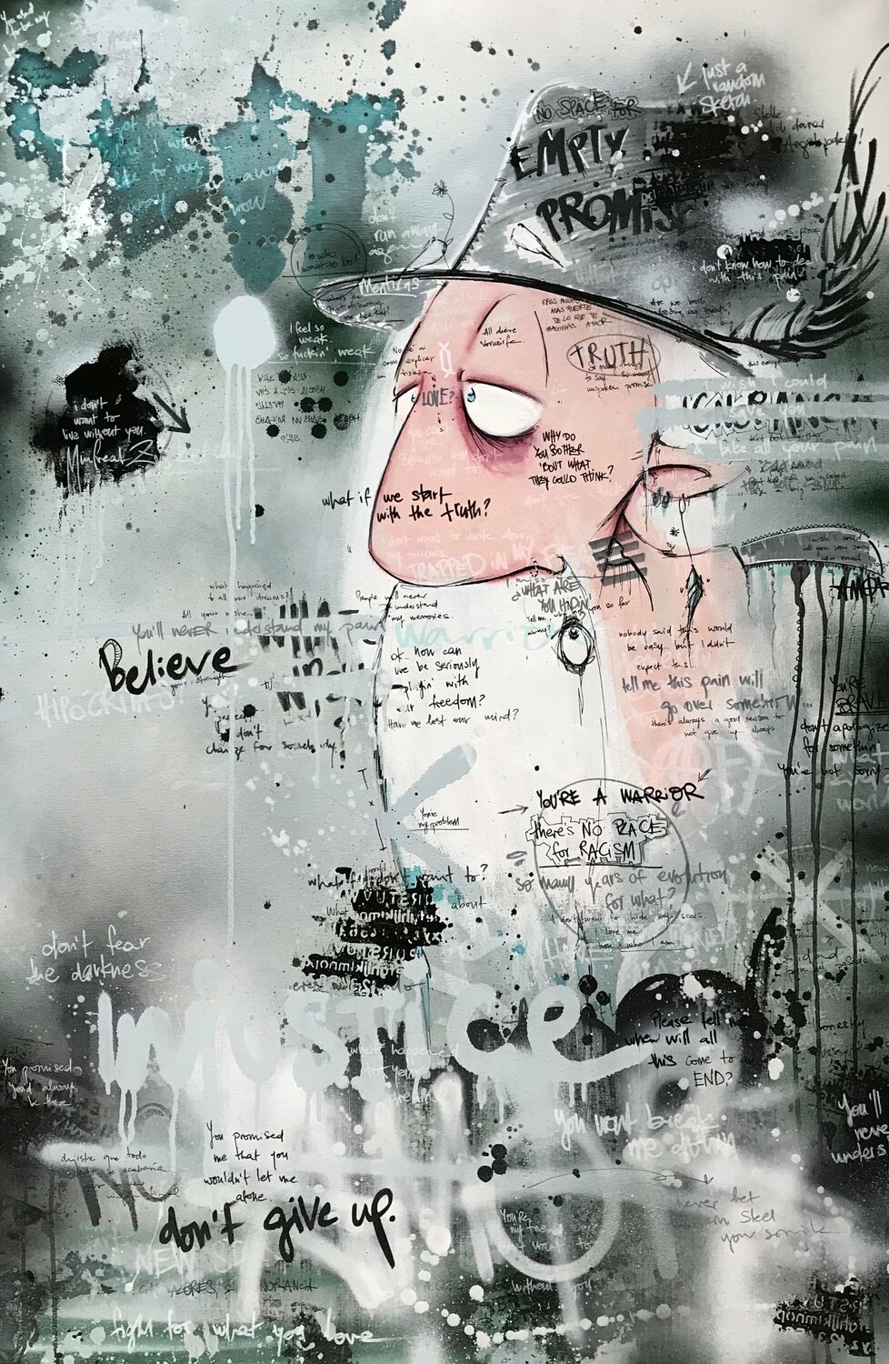 Grumpy Joe by Dana Kathy (2020) : Painting Acrylic, Graffiti on Canvas ...