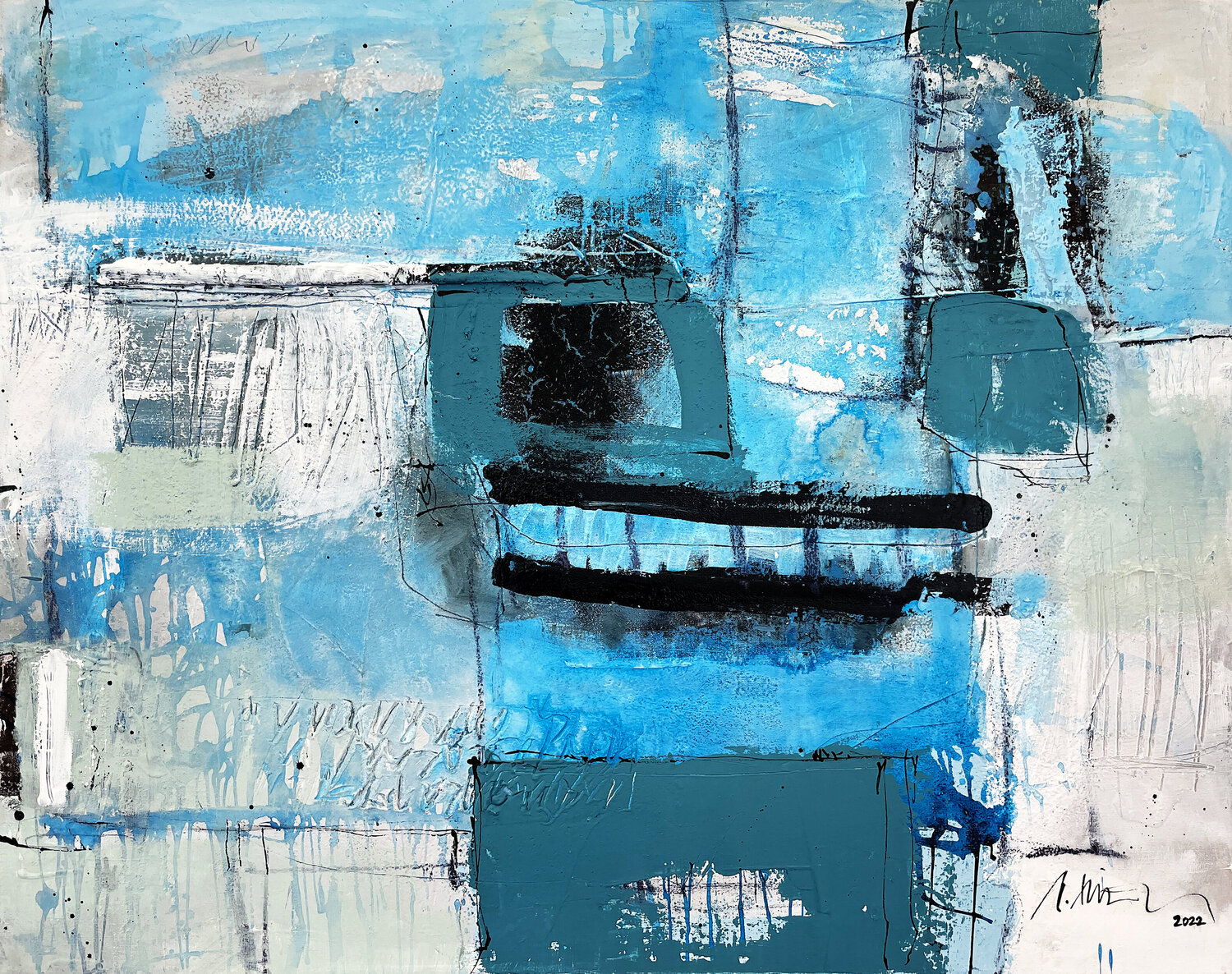 In der Ebene (1990) by Robert Süess (2022) : Painting Acrylic, Collage ...