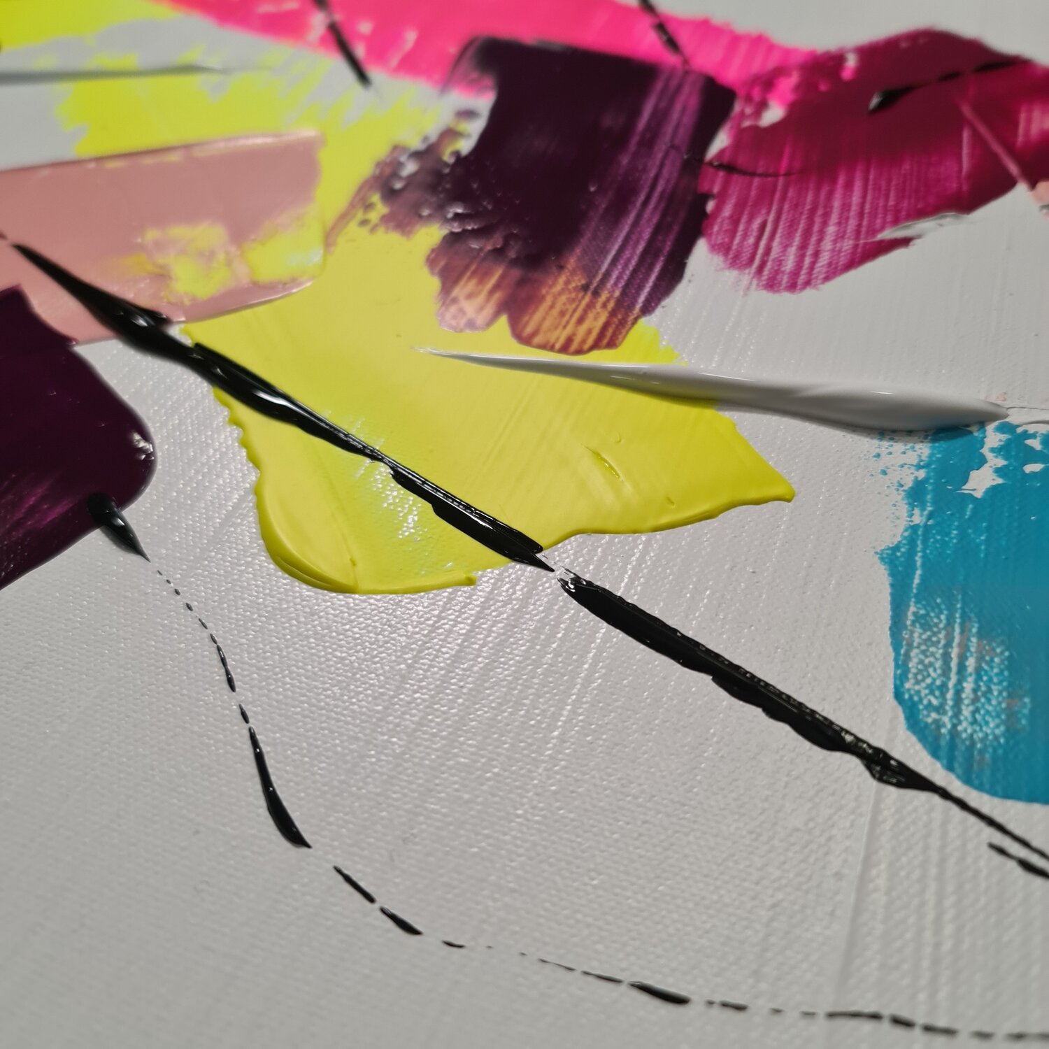 Very Big White Fluorescent Stickers von Yaniro (2024): Malerei Acryl ...