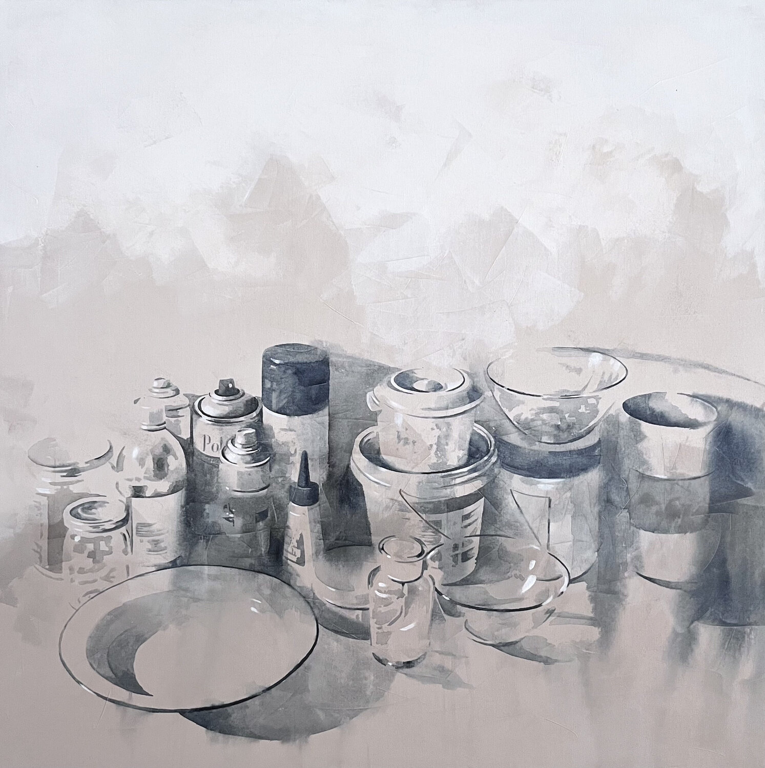 Paisaje de útiles II by Nono García (2023) : Painting Acrylic on Canvas - Singulart